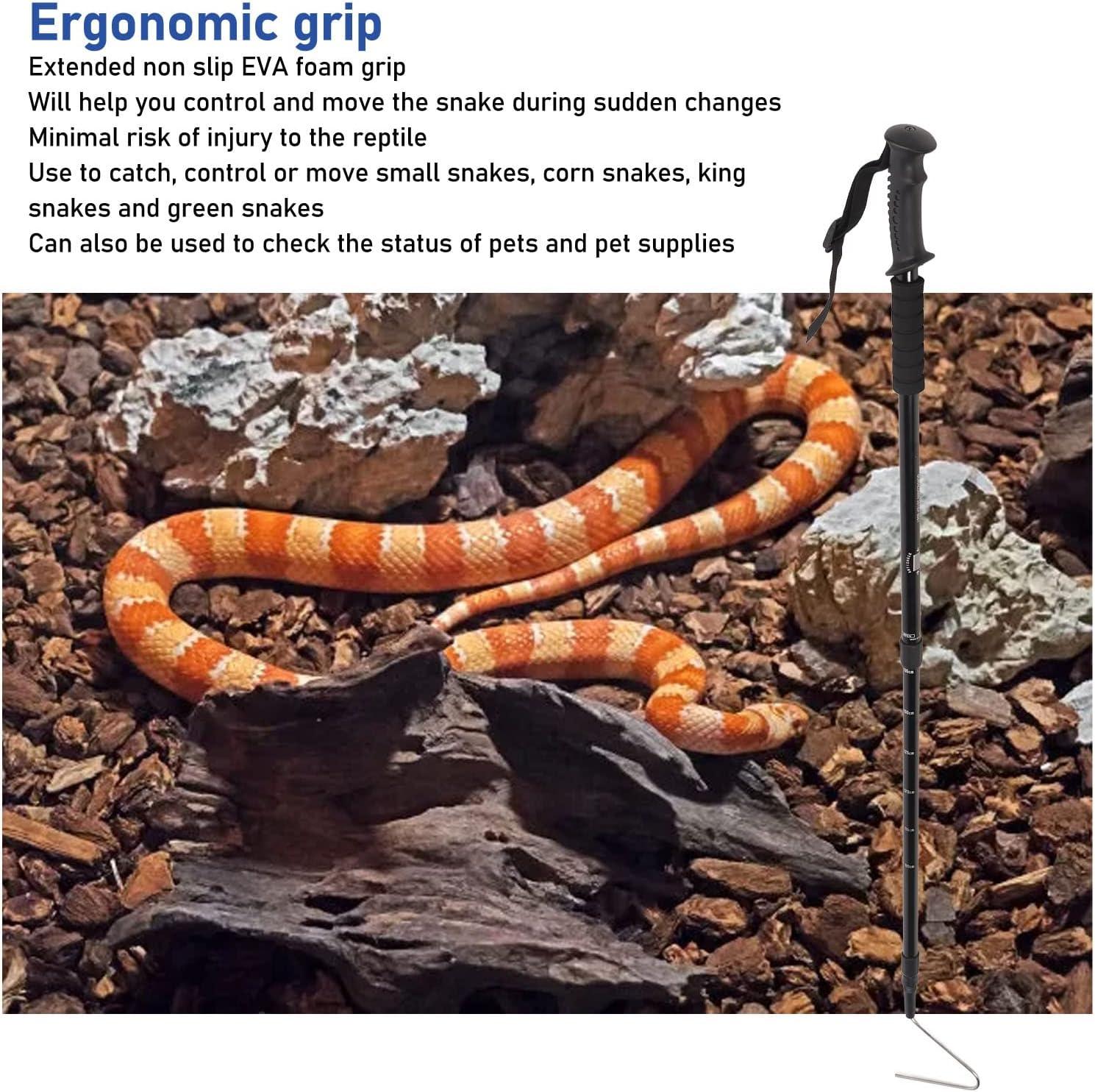 Bewinner Stainless Steel Extensible Snake Hook Portable Reptile