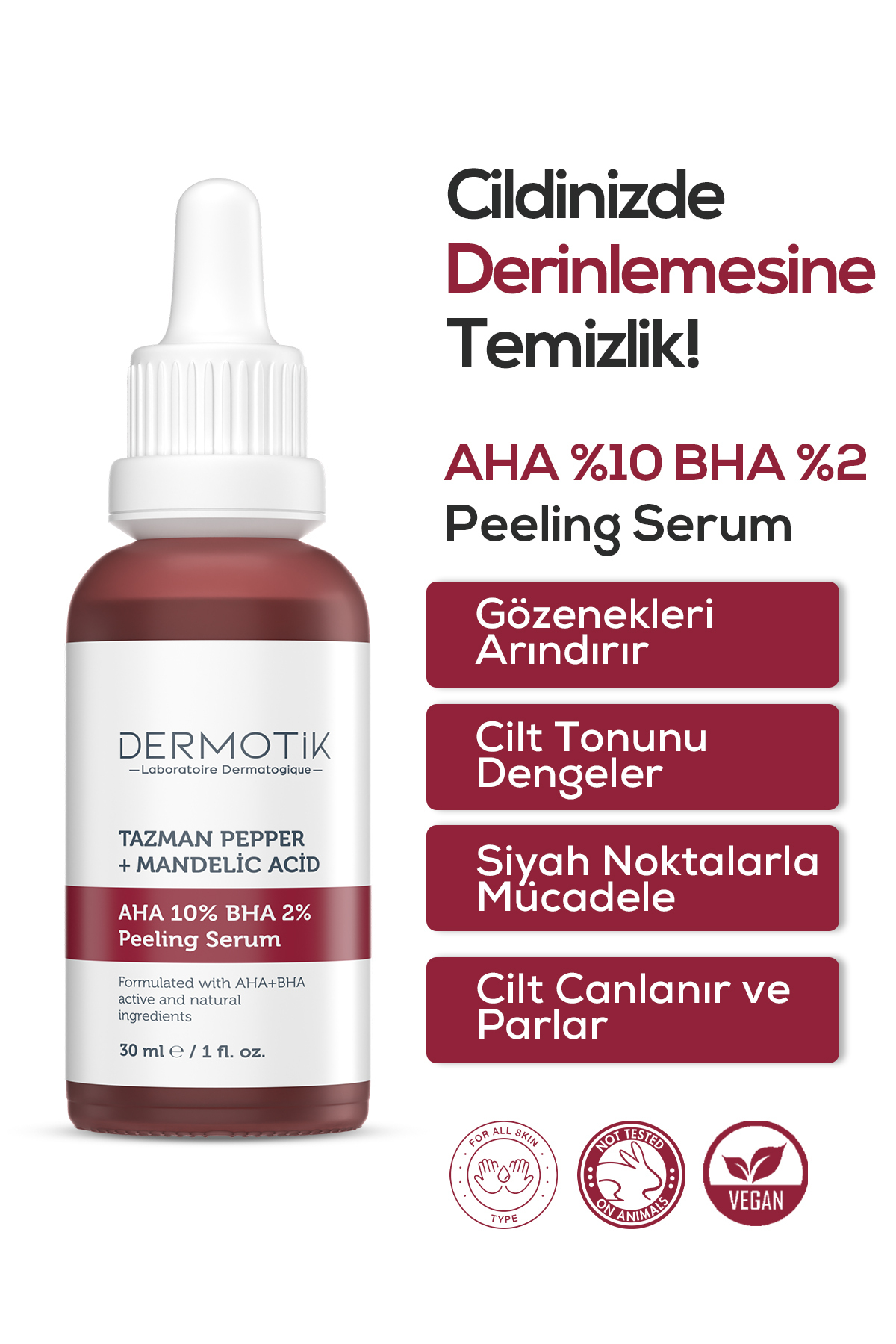 Dermotic Aha 10% BHA 2% Skin Tone Equalizer & Revitalizer Tasman Pepper ...