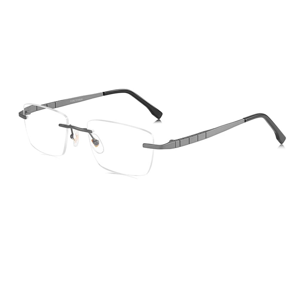 Riccie Ultra-Light Borderless Titanium Reading Glasses for Men - Anti ...