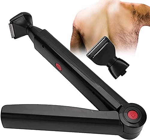 Foldable Men's Back Hair Razor - USB Adjustable Ergonomic Design for ...