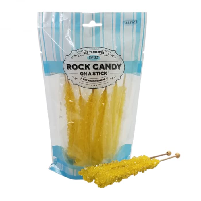 Espeez Yellow Banana Flavoured Rock Candy on a Stick 8 x Lollies 6.4oz ...