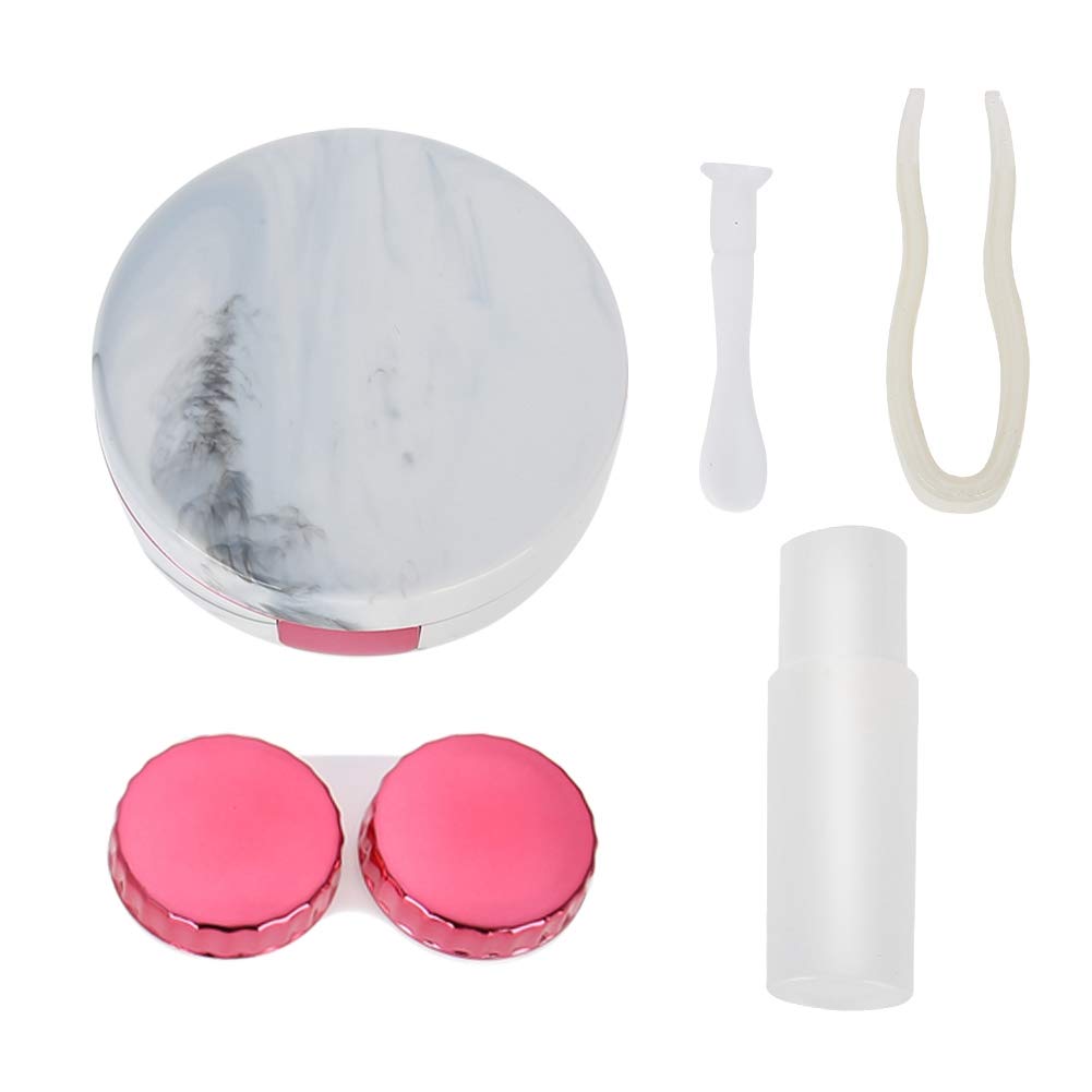 Stylish Pink Contact Lens Container with Mirror | Mini Fashionable ...