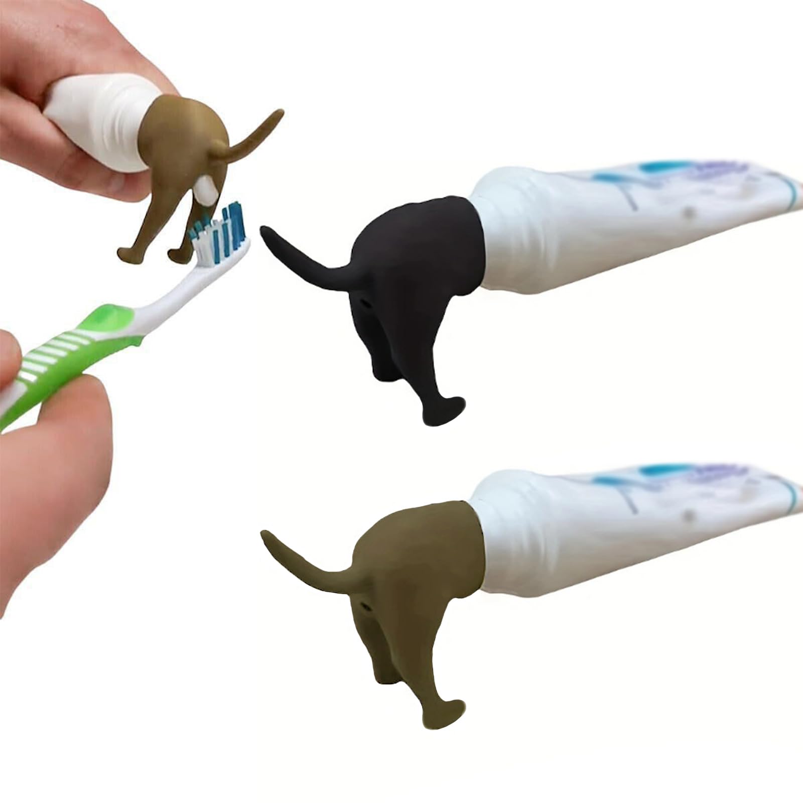 Neerix Dog Toothpaste Caps - 2 Piece Pooping Dog Butt Topper for Easy ...