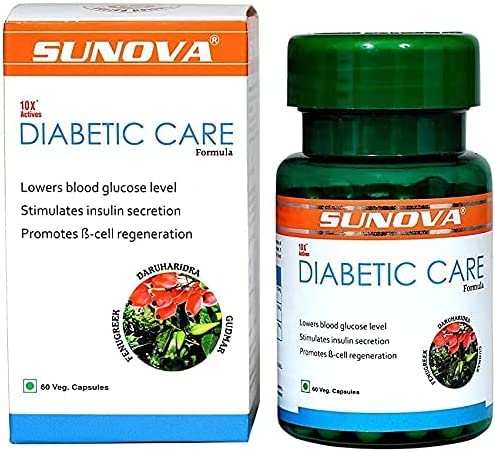 Sunova Diabetic Care Formula 60 Veg Capsules - Natural Support for Blood Sugar Management