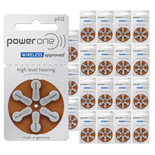 Power One Size P312, 2 Pack (120 Batteries) 60 Count (Pack of 2)