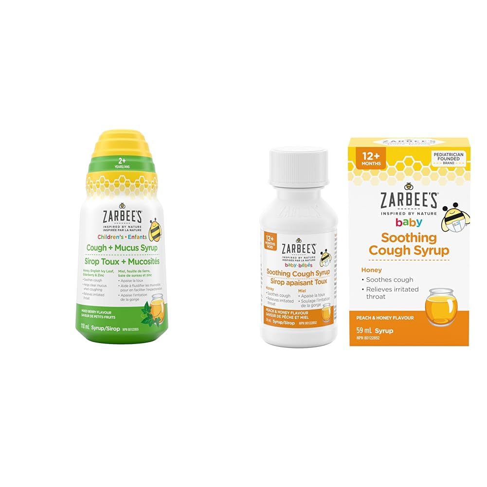 Zarbee's Children's Cough + Mucus Syrup Zinc Honey Elderberry & Baby ...