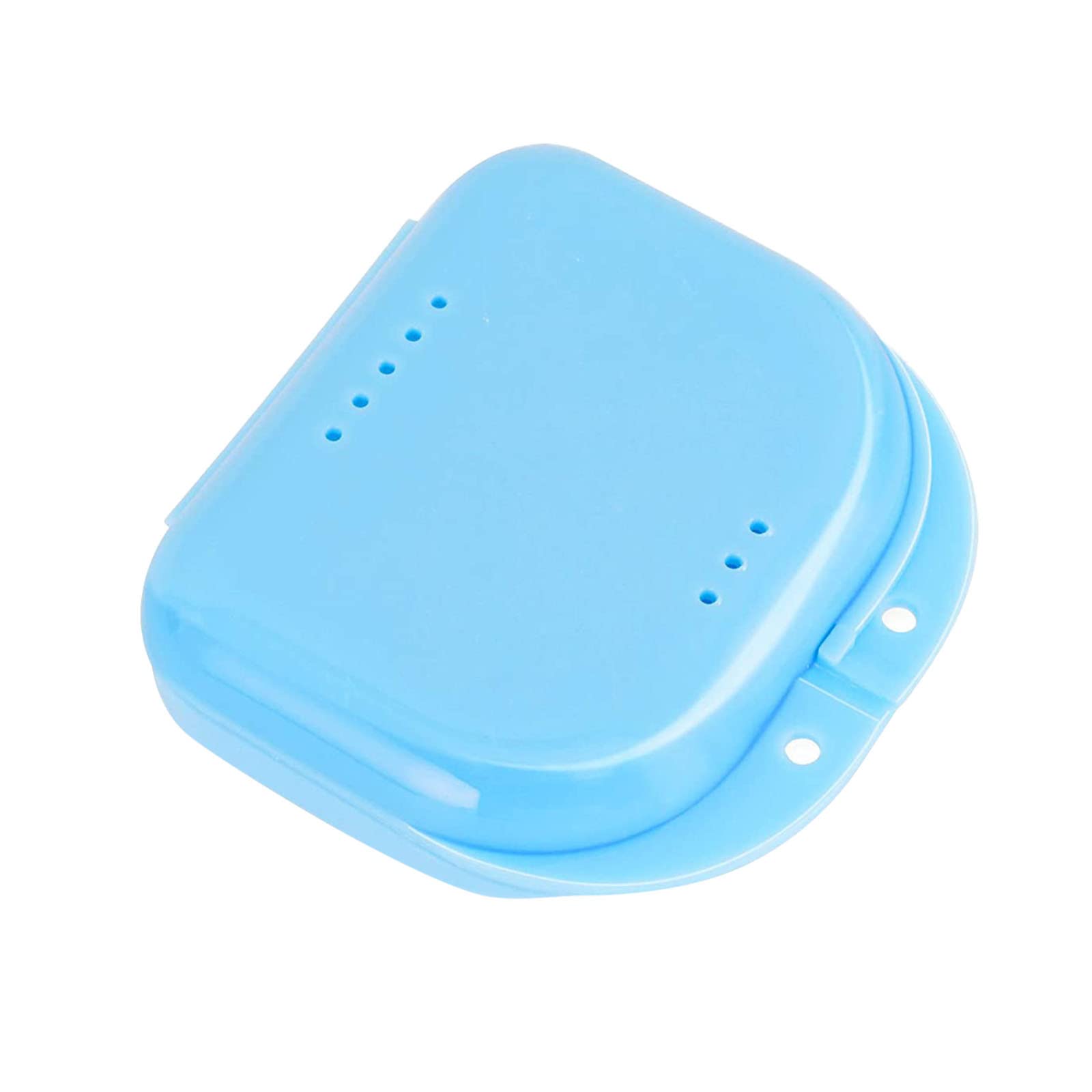Blue Retainer Case with Ventilation Holes - Aligner Box with Hinged Lid ...