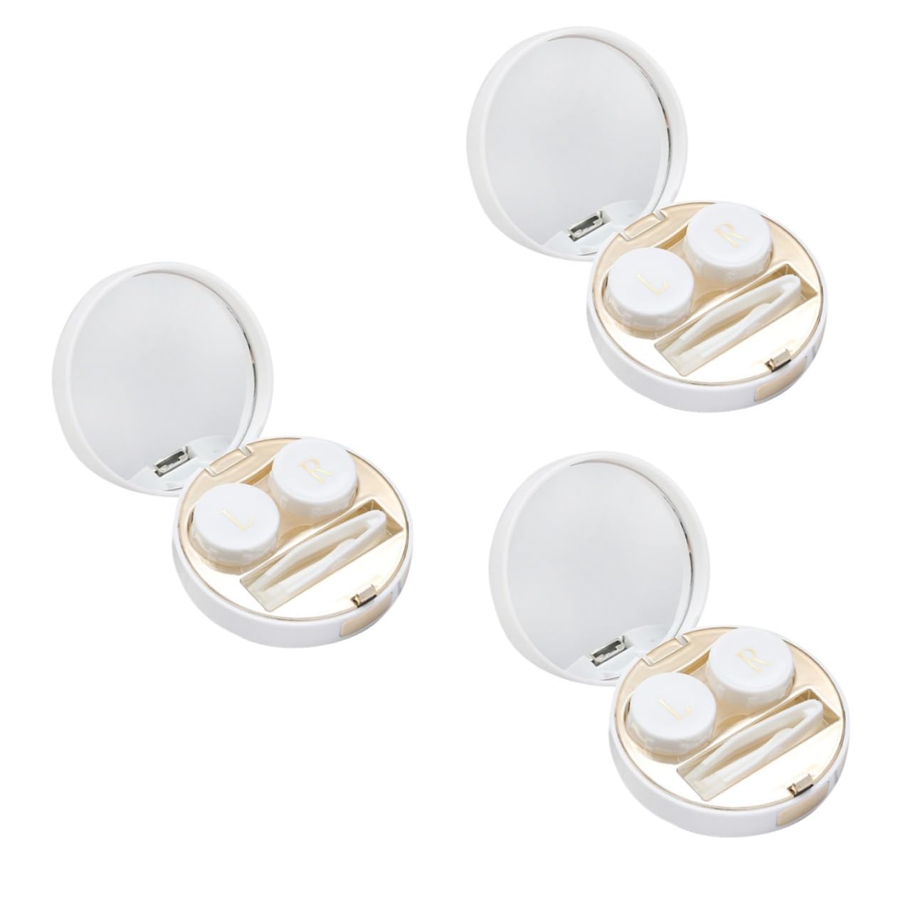 Solustre 3-Pack Portable Contact Lens Container with Mirror - Travel ...