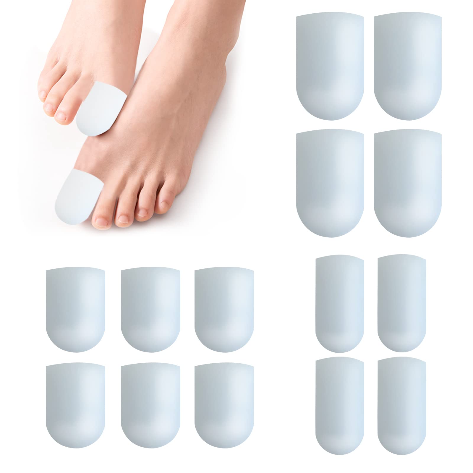 14 PCS Silicone Toe Caps - Corn, Blisters, Calluses Relief - Soft Gel ...