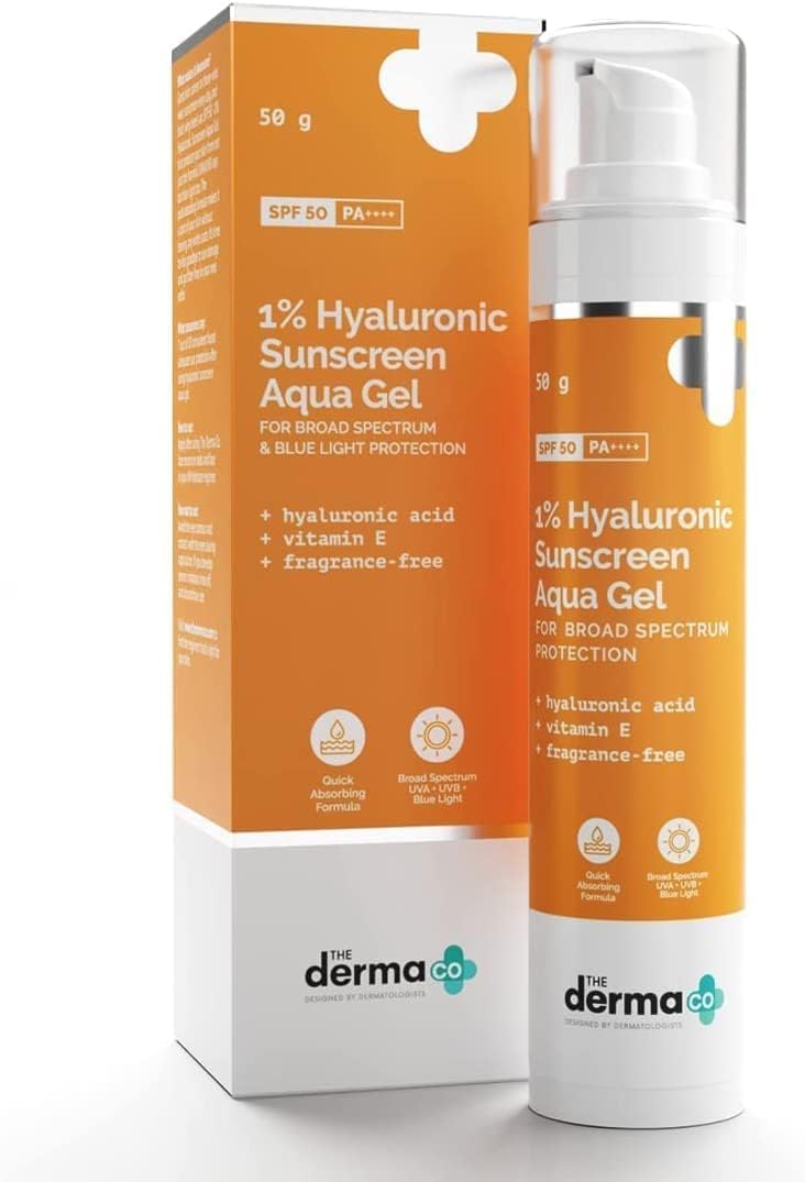 The Der'ma Co 1% Hyaluronic Sunscreen Aqua Ultra Light Gel with SPF 50 ...