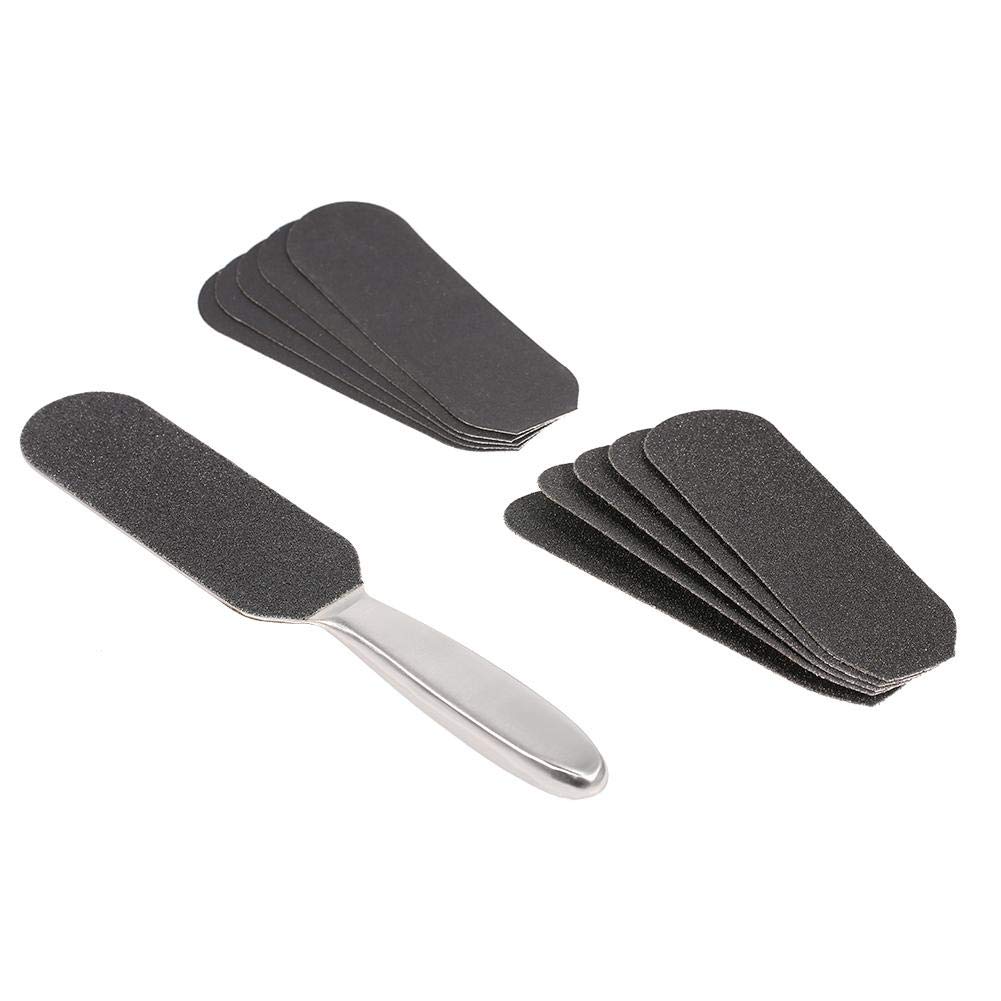 Double-Sided Stainless Steel Pedicure Foot Scale with 10 Sandpaper ...
