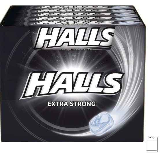 Halls - Extra Strong Menthol Sweets - Intense Refreshment, 33.5g x 20 ...