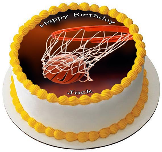 BASKETBALL NET 7.5" PREMIUM Edible ICING Cake Topper DECORATION D1 ...