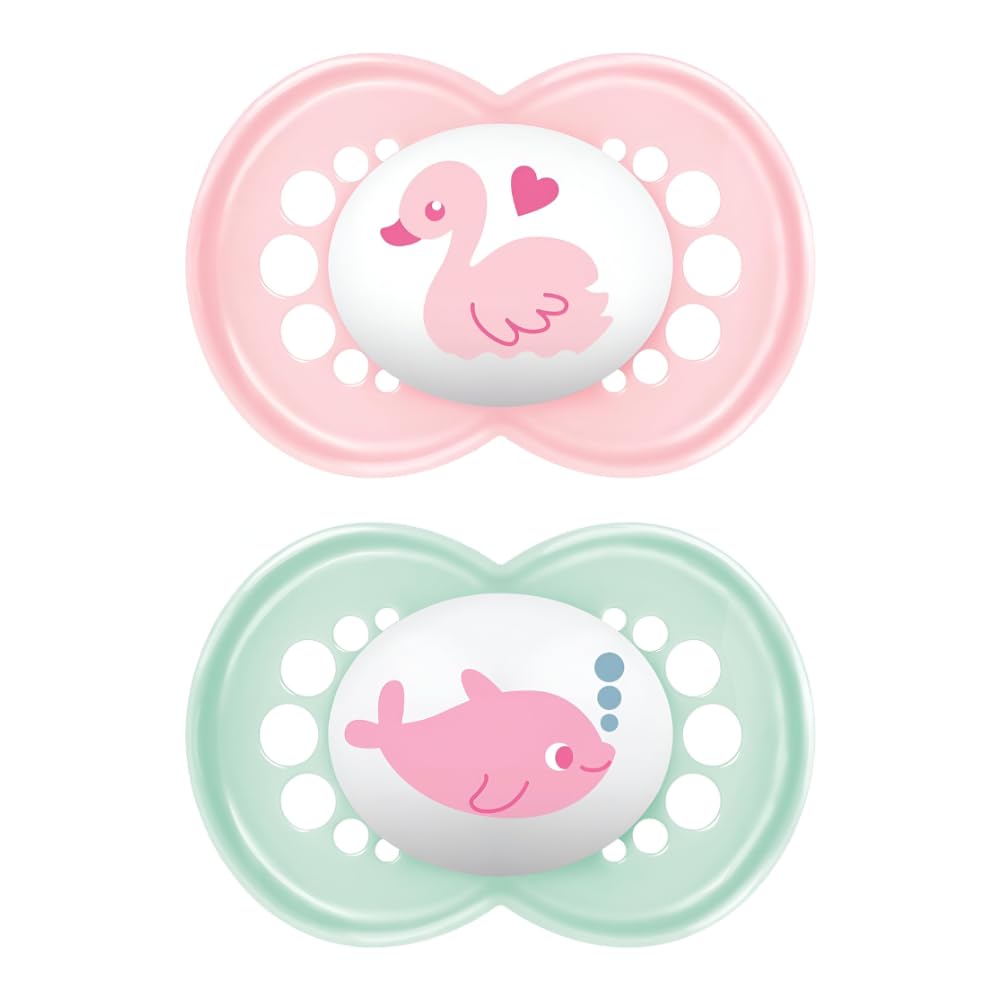 MAM Original Pacifiers Set of 2 - Rubber Pacifier Box 6-16 Months Pink ...