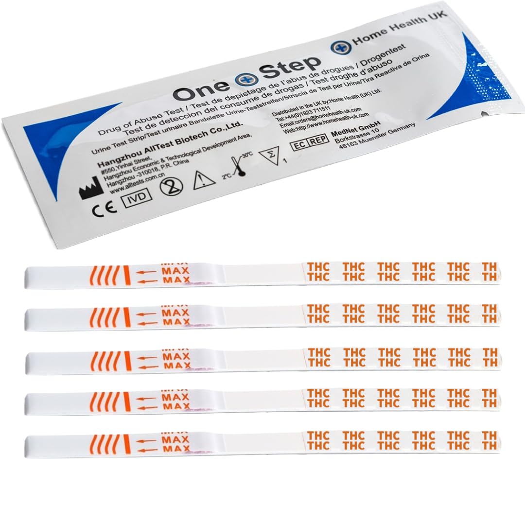Cannabis Testing Kits THC Drug Test Marijuana Urine Strips 20ng (5 Tests)