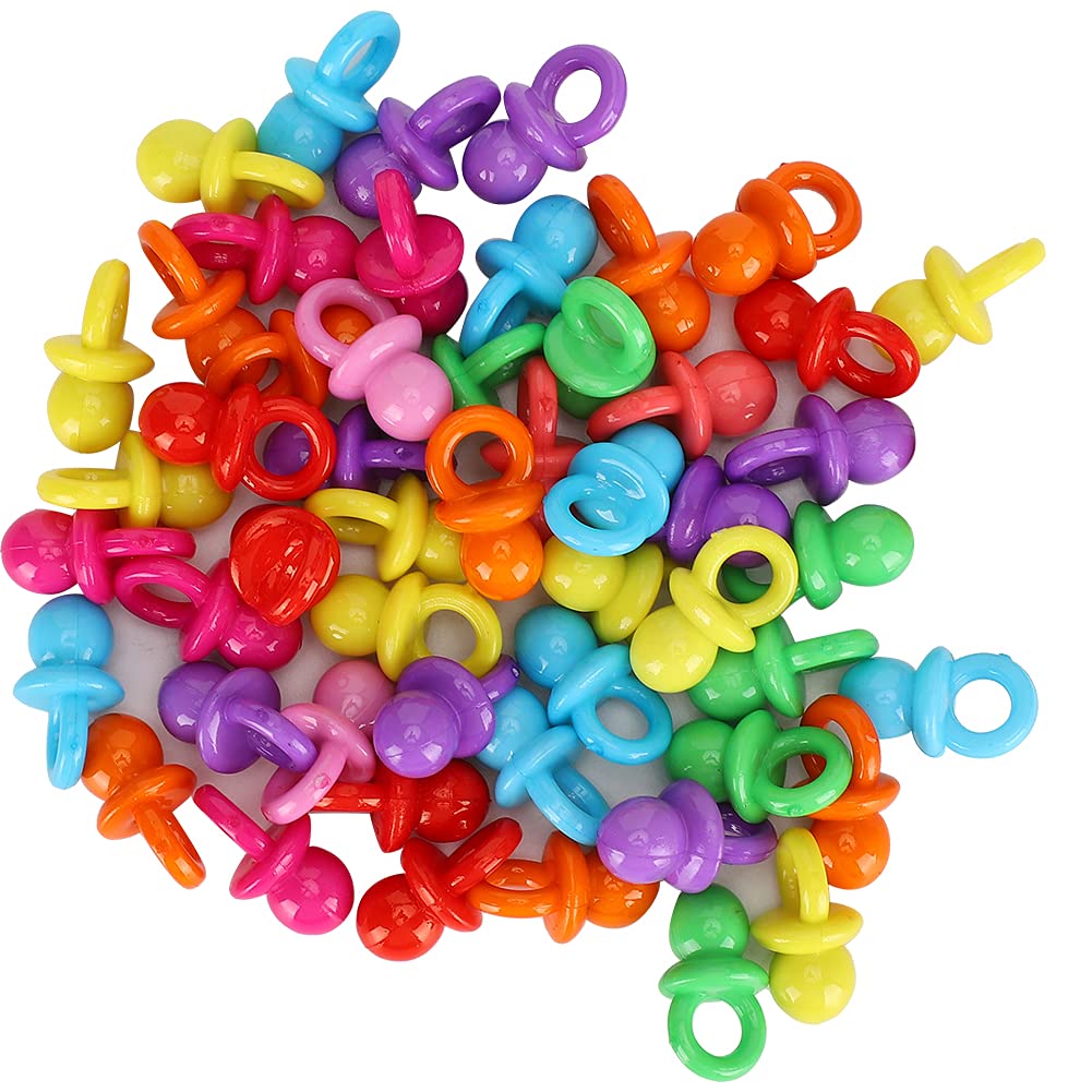 Mini Deco Pacifier Set - 100 Acrylic Pacifiers for Baby Baptism ...