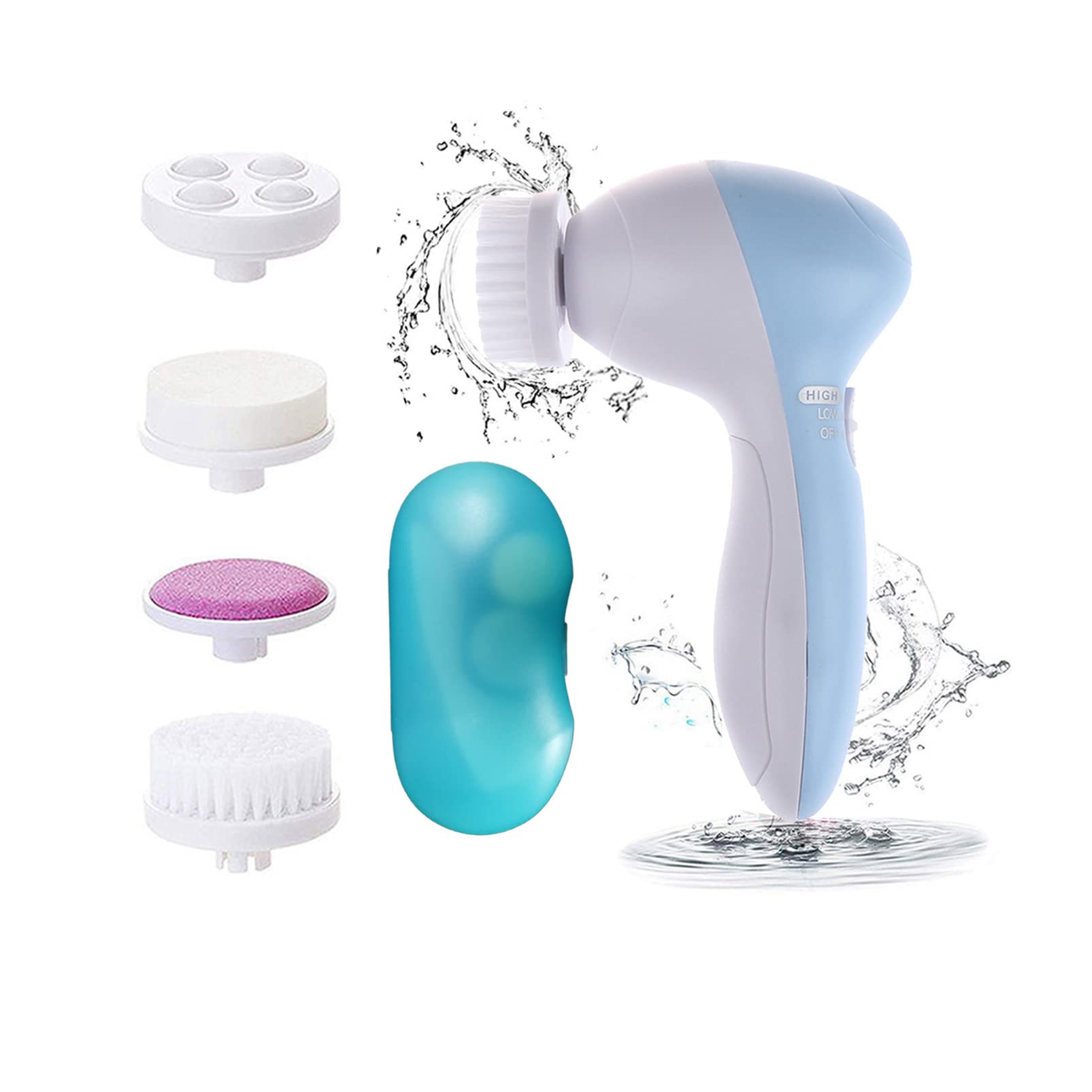 Electric Facial Cleaning Brush with 4 Brush Heads | Gentle Peeling ...