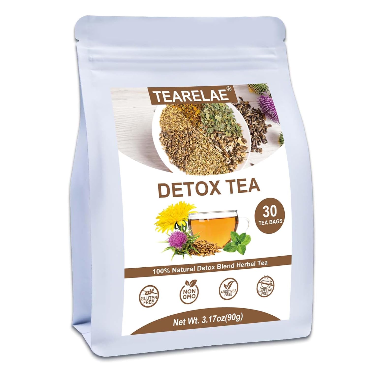 TEARELAE - Detox Tea - 30 Count Herbal Liver Detox Tea Bag - Milk ...
