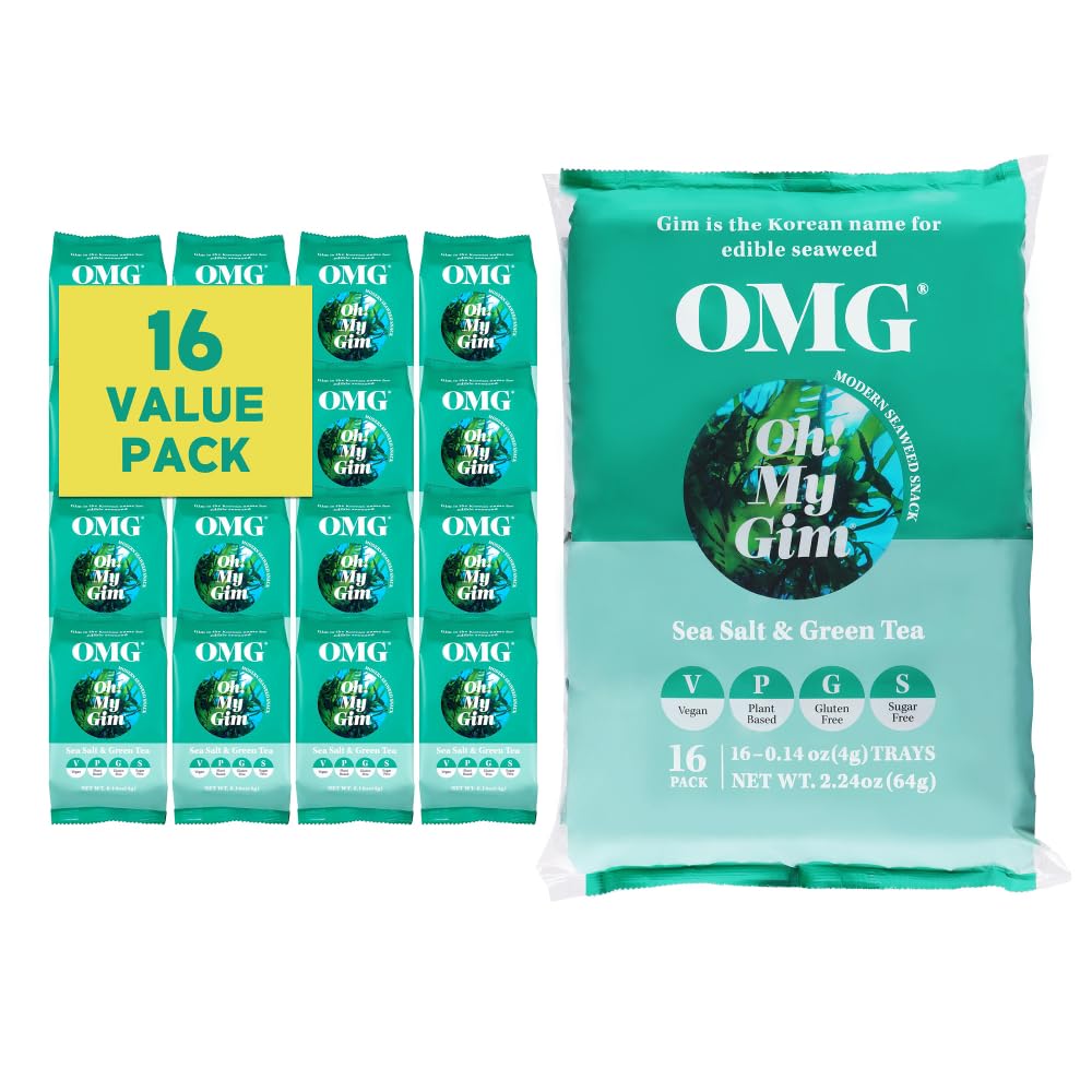 Buy 16 Pack OMG OH! My Gim Seaweed Snacks - Sea Salt & Green Tea ...