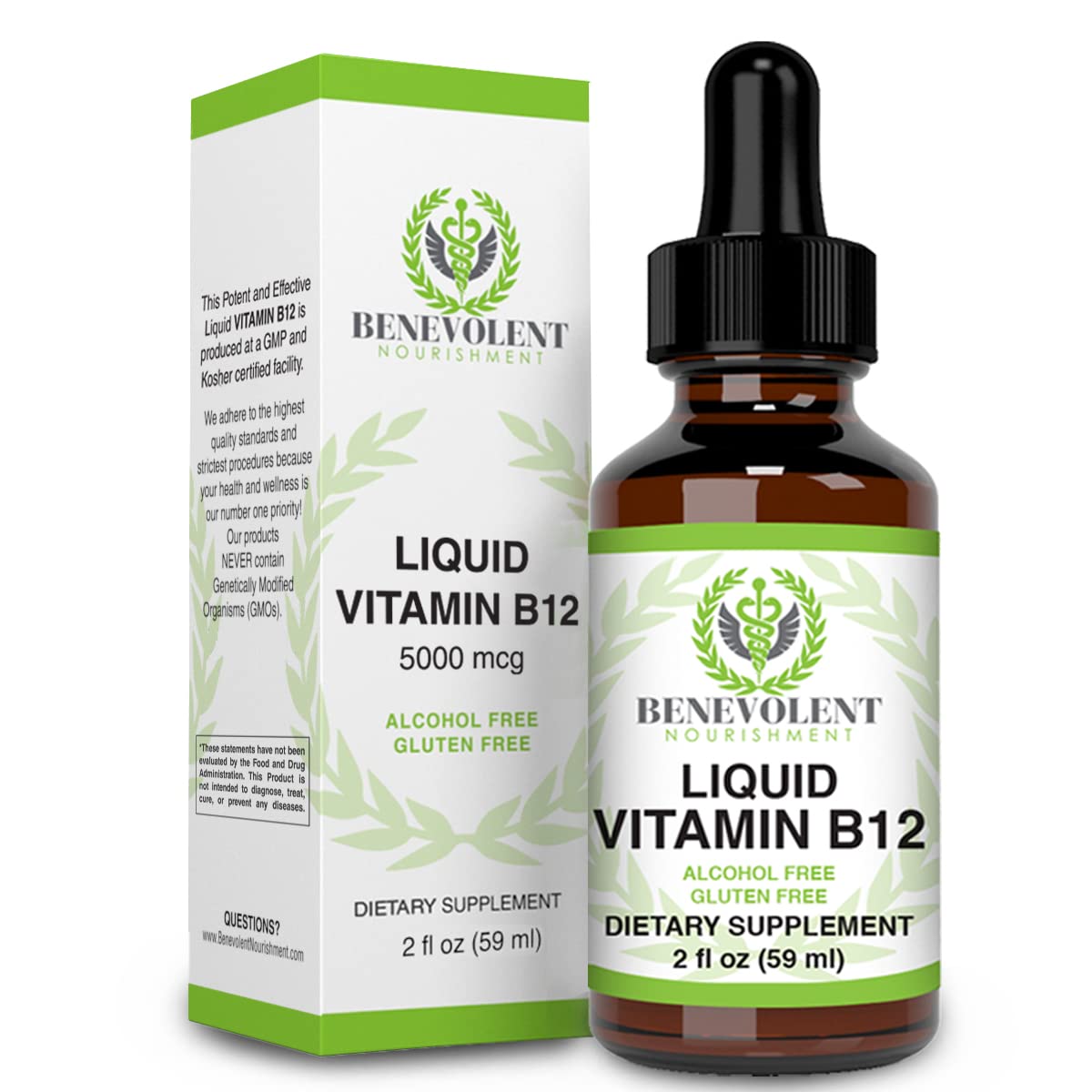 Vitamin B12 Liquid Drops 5000mcg with Folic Acid & Biotin | Fast ...