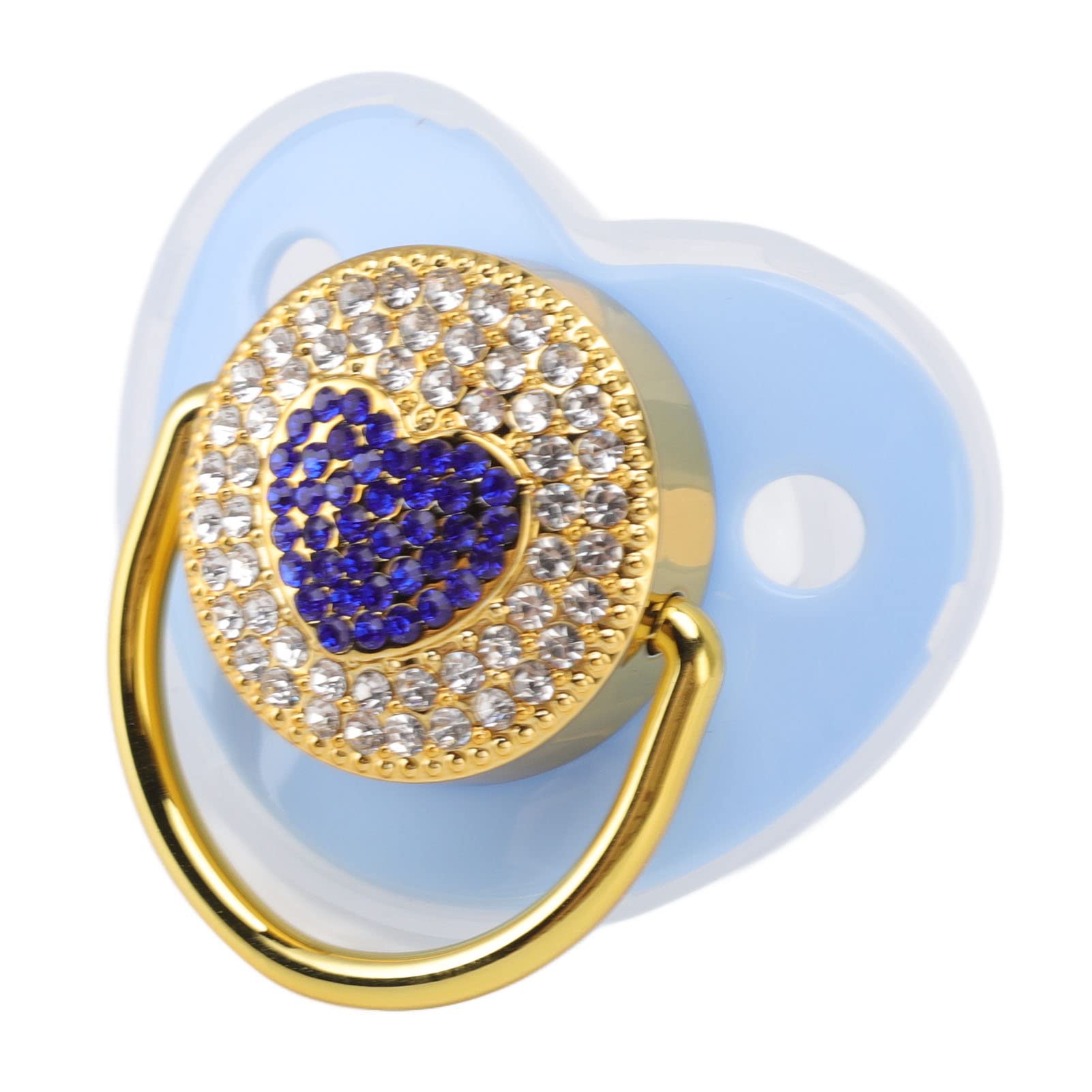 Heart-Shaped Silicone Baby Pacifier - Rhinestone Infant Soothing Toy ...