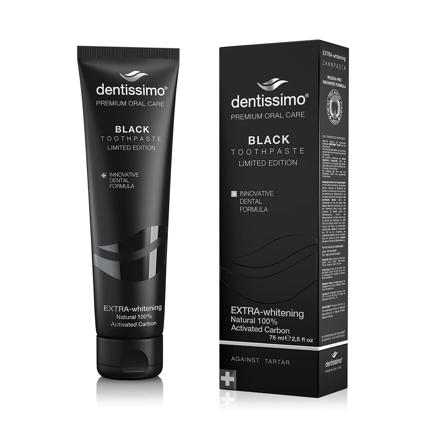 Dentissimo Premium Extra Whitening Black Toothpaste - Reverse Tooth ...