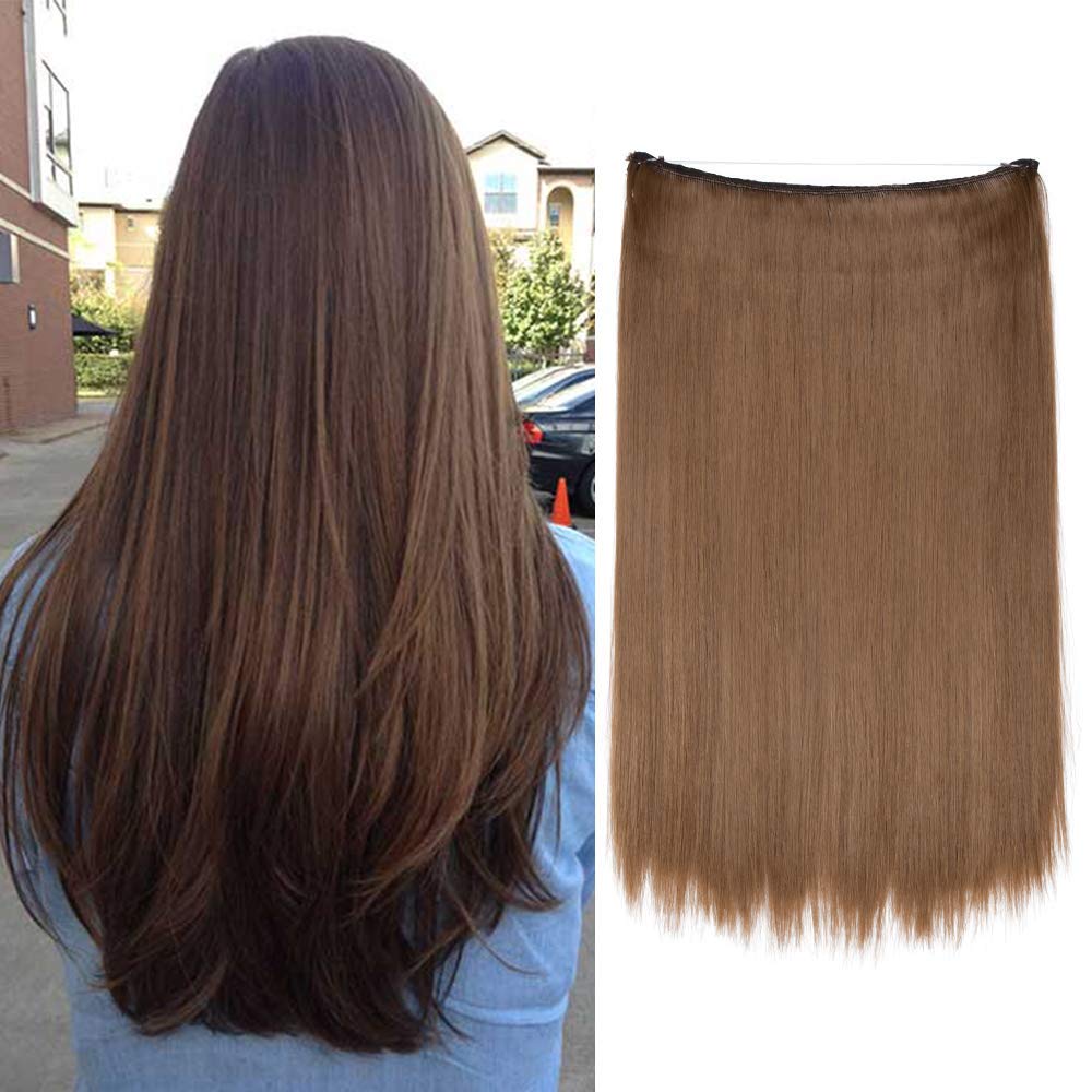 Silk-Co 40cm Chestnut Brown Hair Extensions | Smooth Invisible Cord ...