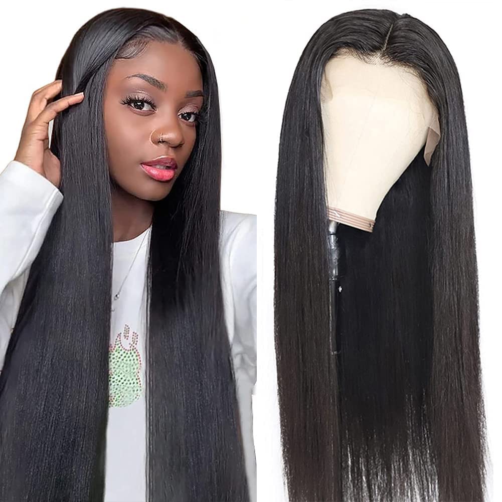 Lace Front Wig - 13x4 Straight Brazilian Virgin Hair Real Human Hair ...