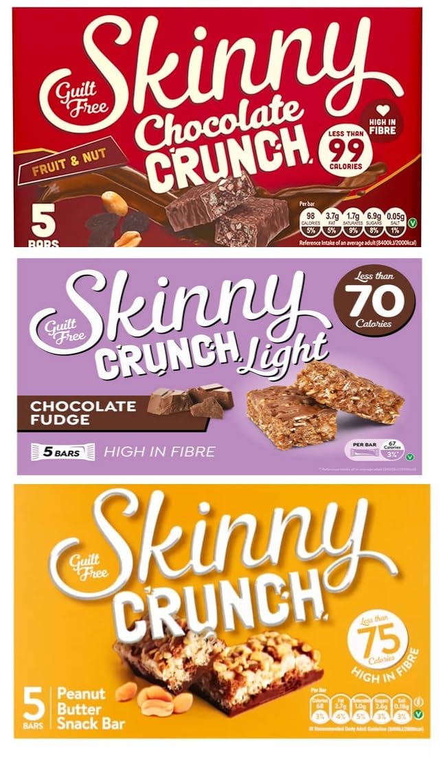Skinny Crunch Bar Bundle - Skinny Crunch Chocolate Fruit & Nut 5x24g ...