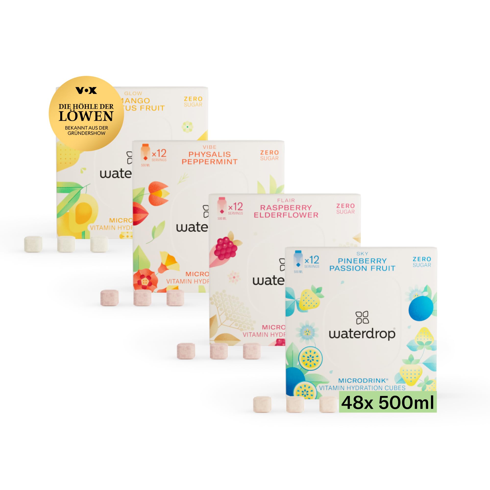 Waterdrop Microdrink Set | 48 Sugar-Free Drops in 4 Fruity Varieties ...
