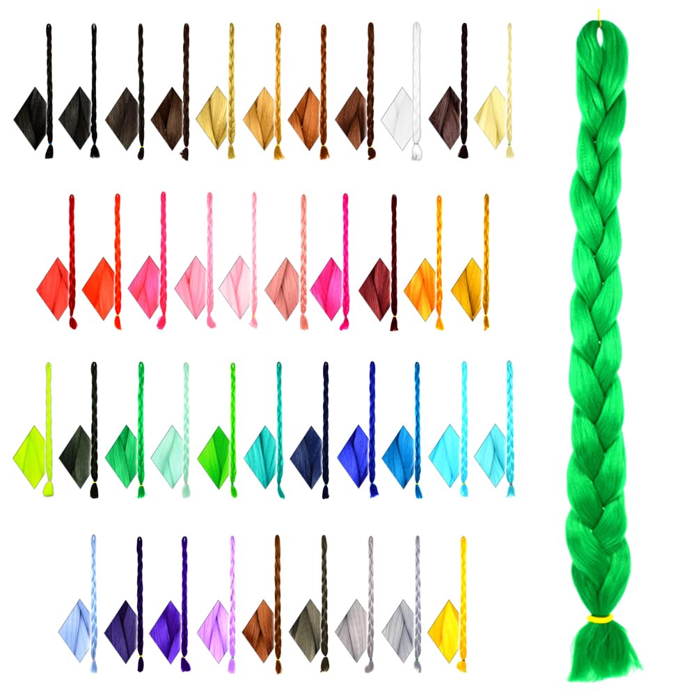 Shop Mybraids 1-Colored Premium 2m Long Green Braid Hair for Rasta ...