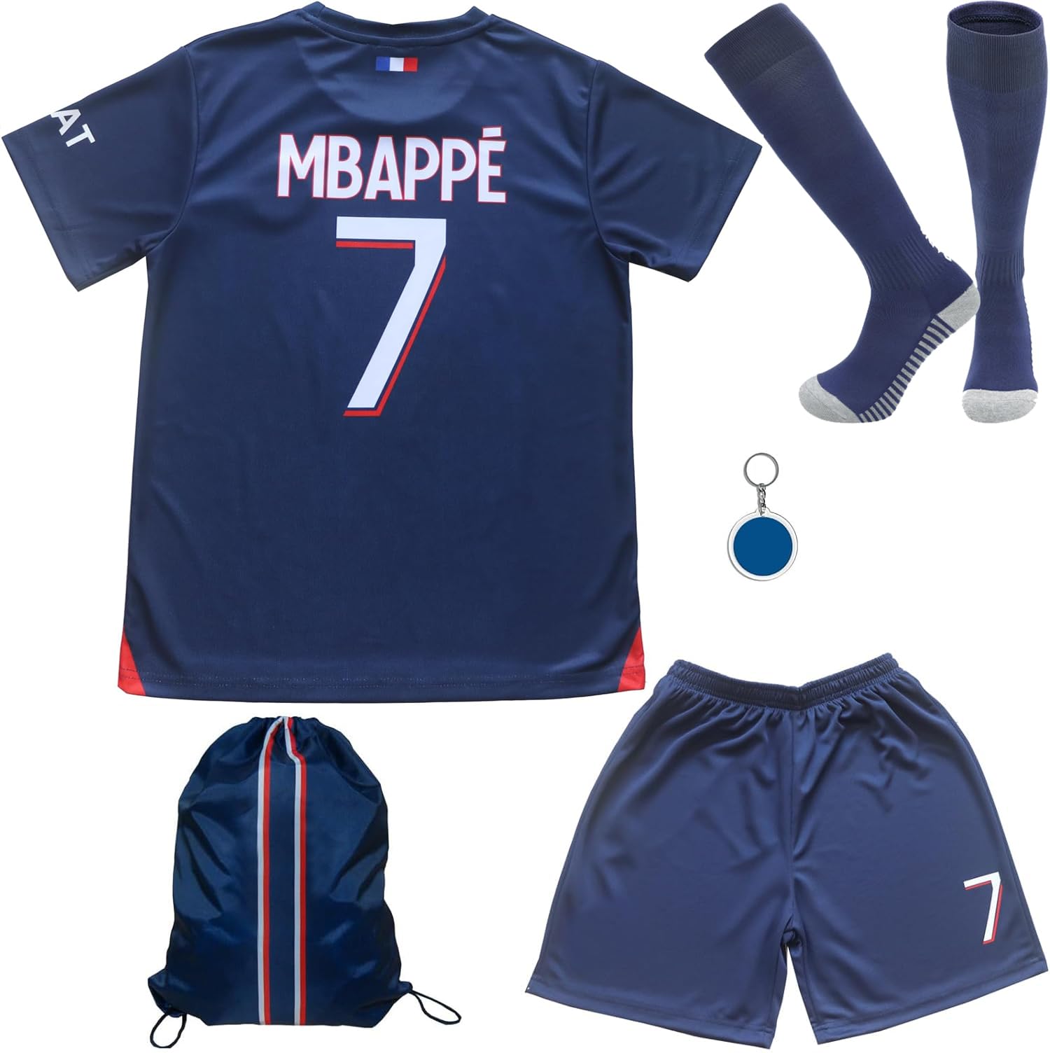DMDMK Paris Mbappe #7 Jersey Shorts & Socks - Kids Youth Navy 26 (9-10 ...