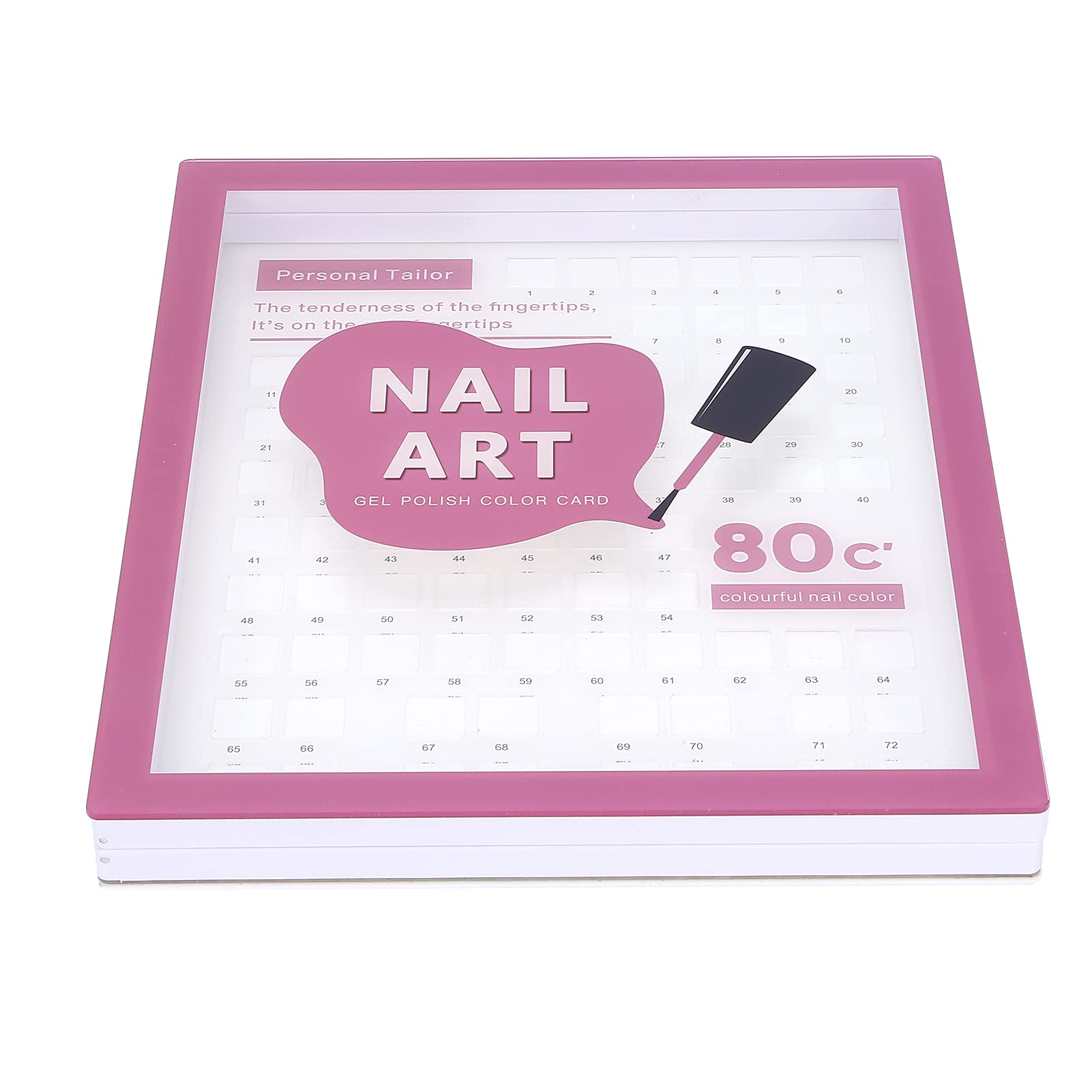 80 Color Removable Nail Art Display Book - Magnetic Closure Nail Color ...
