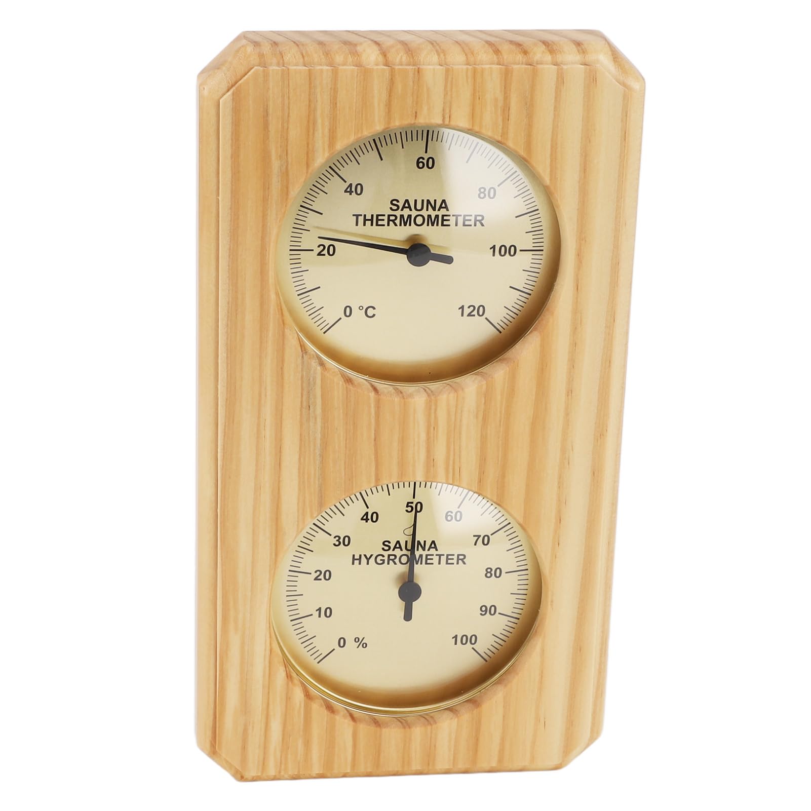 Premium 2 in 1 Sauna Thermometer Hygrometer - Gold Plate Wood & Copper ...