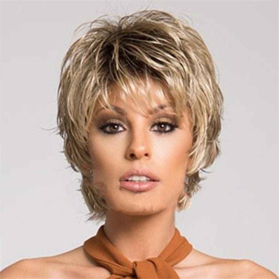 Stylish Blonde Short Wavy Wig for Women - Heat Resistant ...