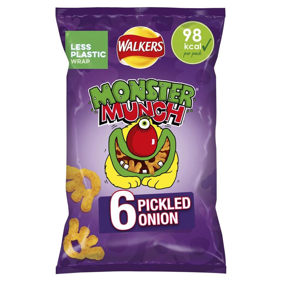 Walkers Monster Munch Pickled Onion Multipack Crisps 6x20g | Pickled ...