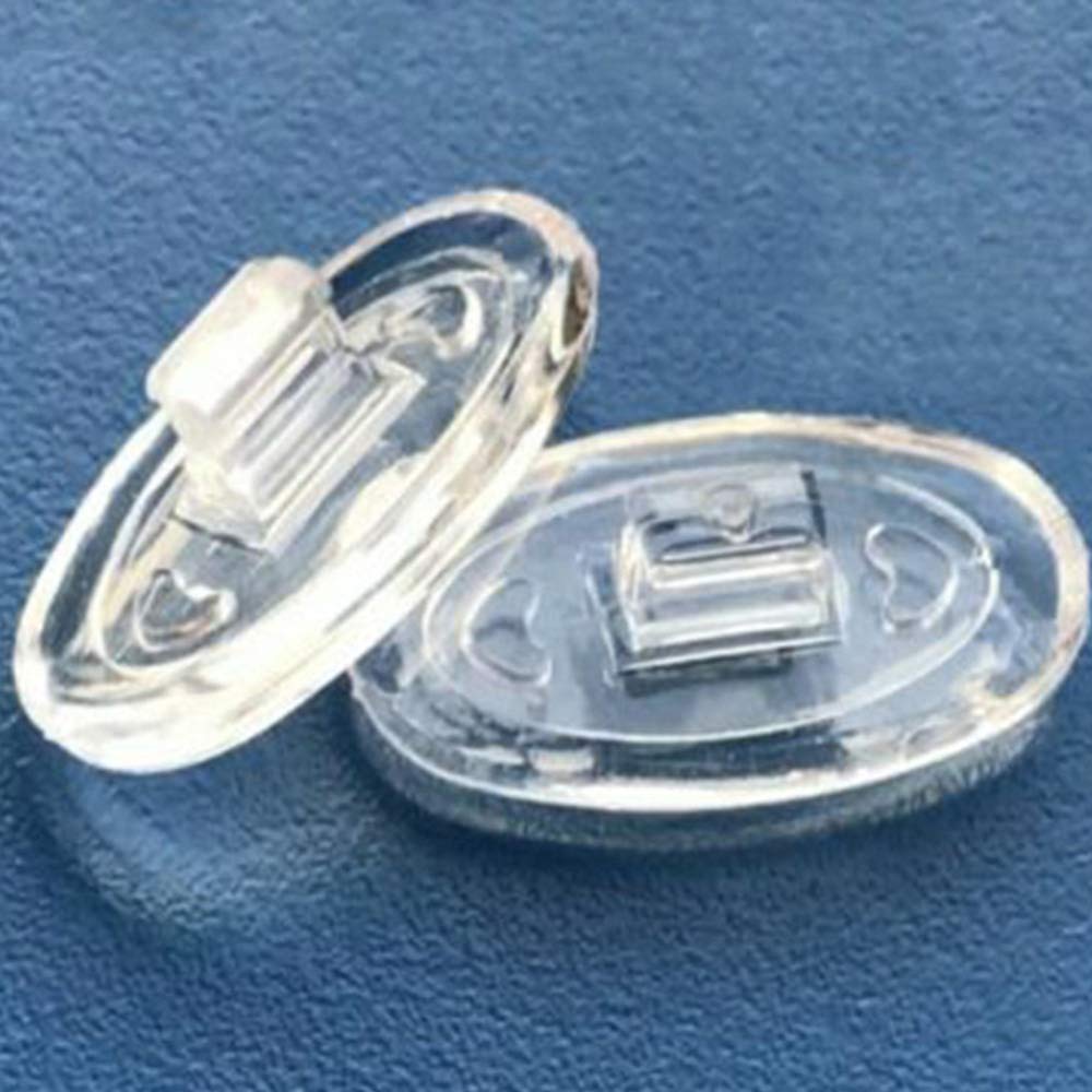 Eyeglasses Nose Pads 15mm 6 Pairs Oval Pushin Nose Pieces Push In Soft Silicone Slide In Nose