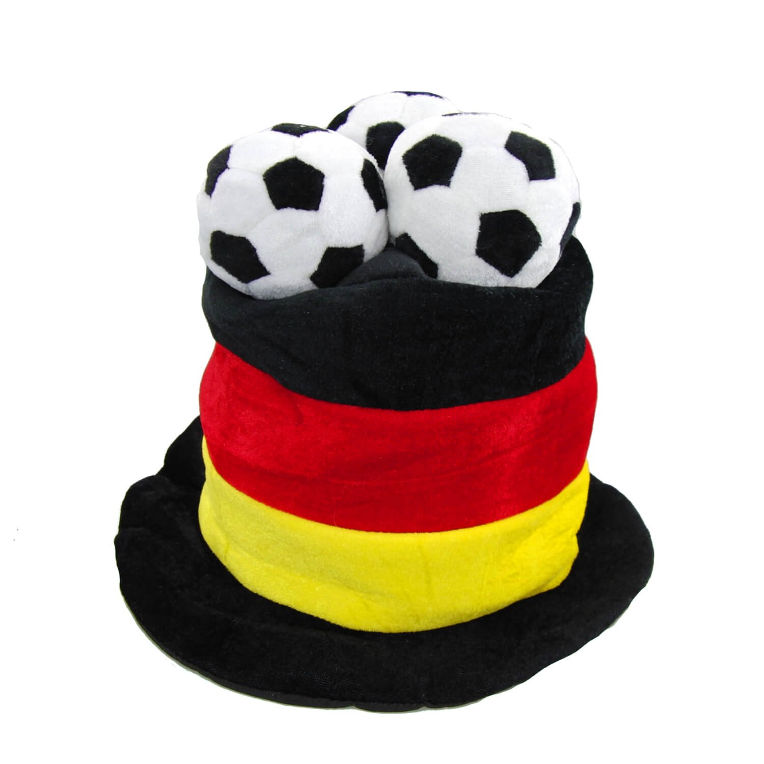 Party Hat Germany - Soft Black Red Gold Football Fan Hat with 3 ...