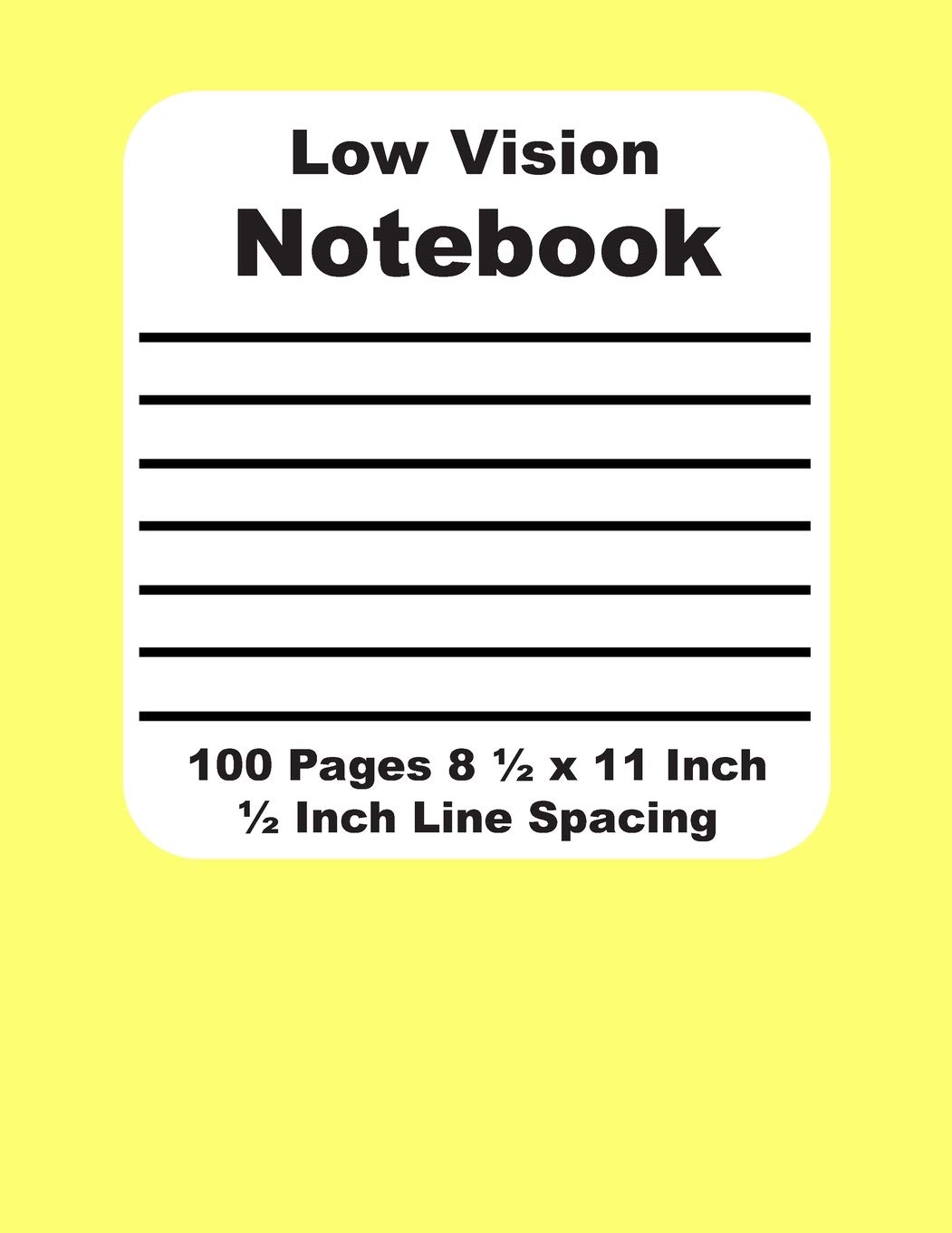 Low Vision Notebook - Bold Lined Paper for Vision Impaired | Thick ...