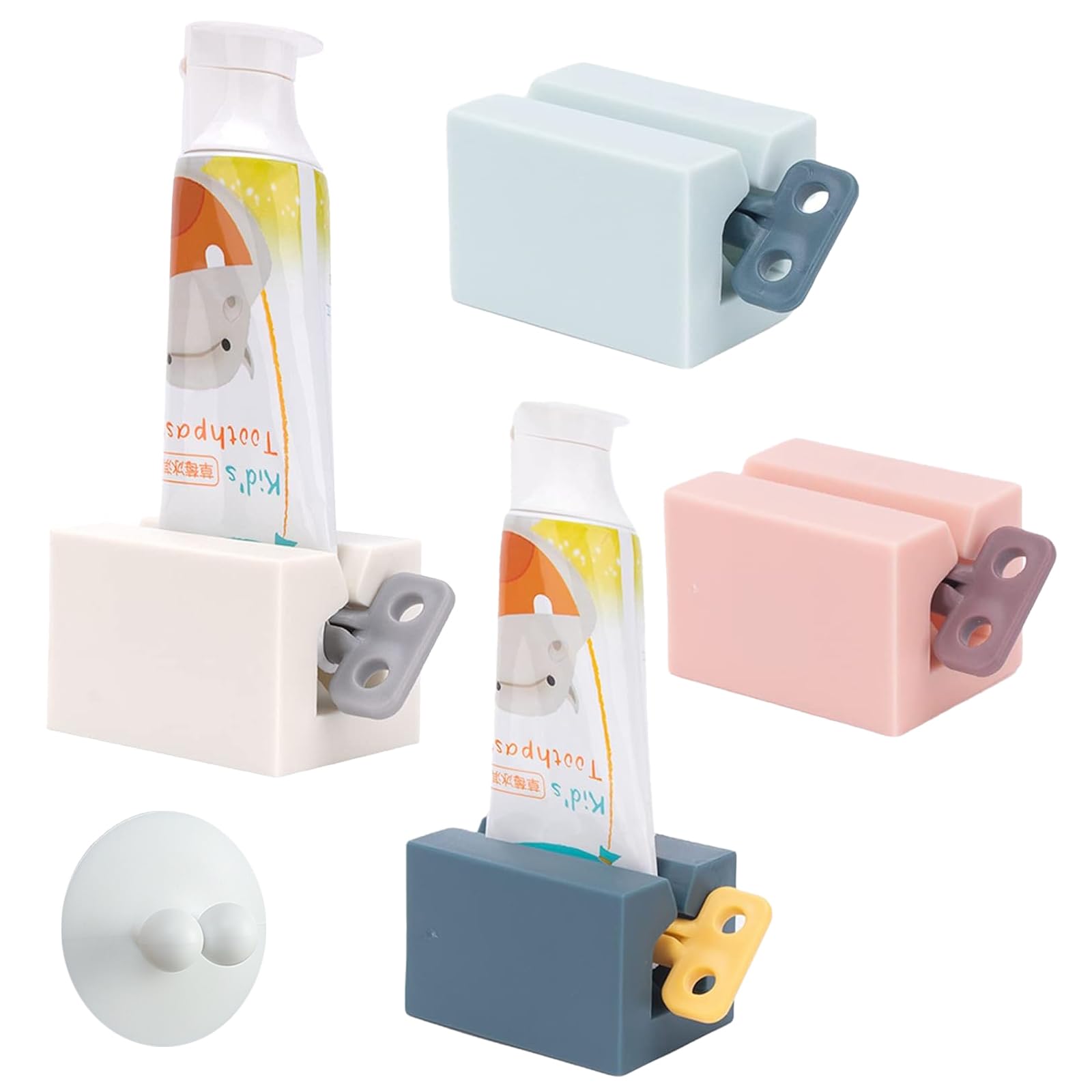 Toothpaste Squeezer Set - 4 Tube Squeezers & 1 Suction Toothbrush ...