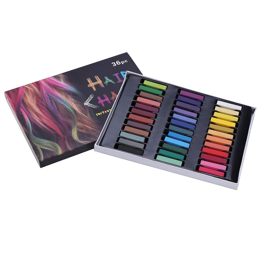 Pastel Kit: Non-Toxic Permanent Hair Chalk - 36 Temporary Colors for ...
