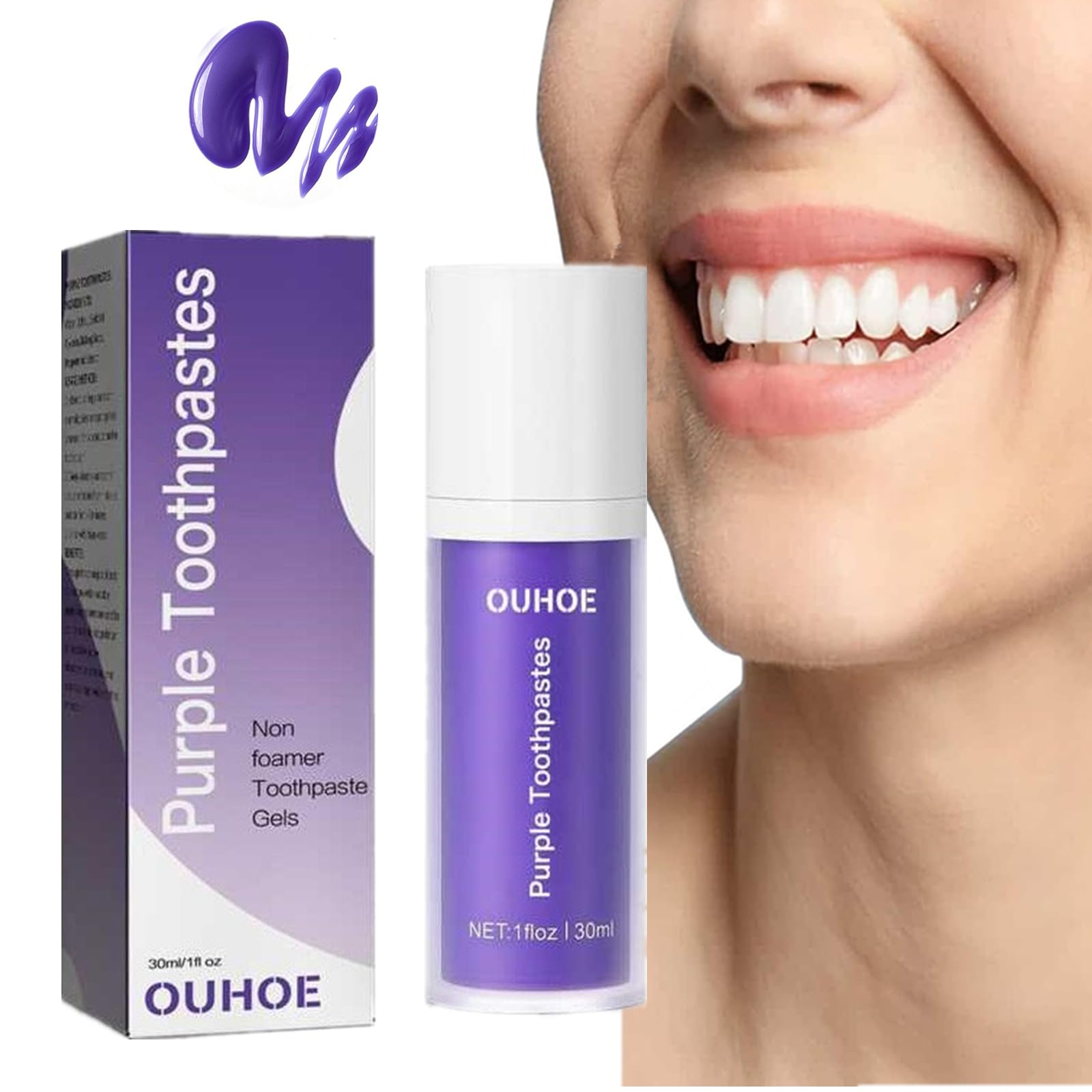 V34 Color Correction Tooth Whitening - Purple Tooth Stain Removal ...