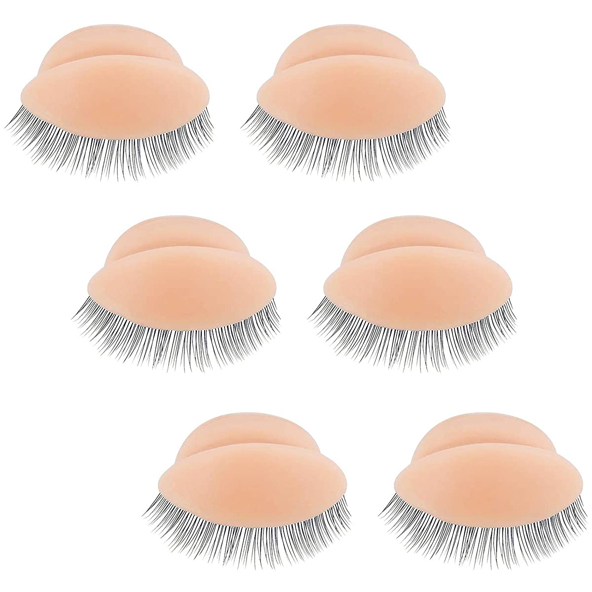 3 Pair Realistic Eyelash Training Heads with Removable Eyelids & Lashes ...