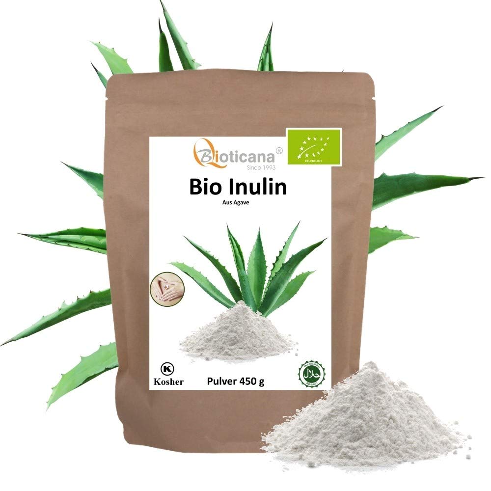 Organic Inulin Powder 450g - 100% Vegan Prebiotic Fiber from Agave ...