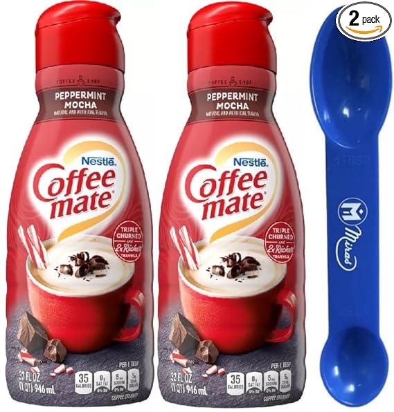 Coffee Mate Peppermint Mocha Liquid Coffee Creamer 32 fl oz Pack of 2 ...