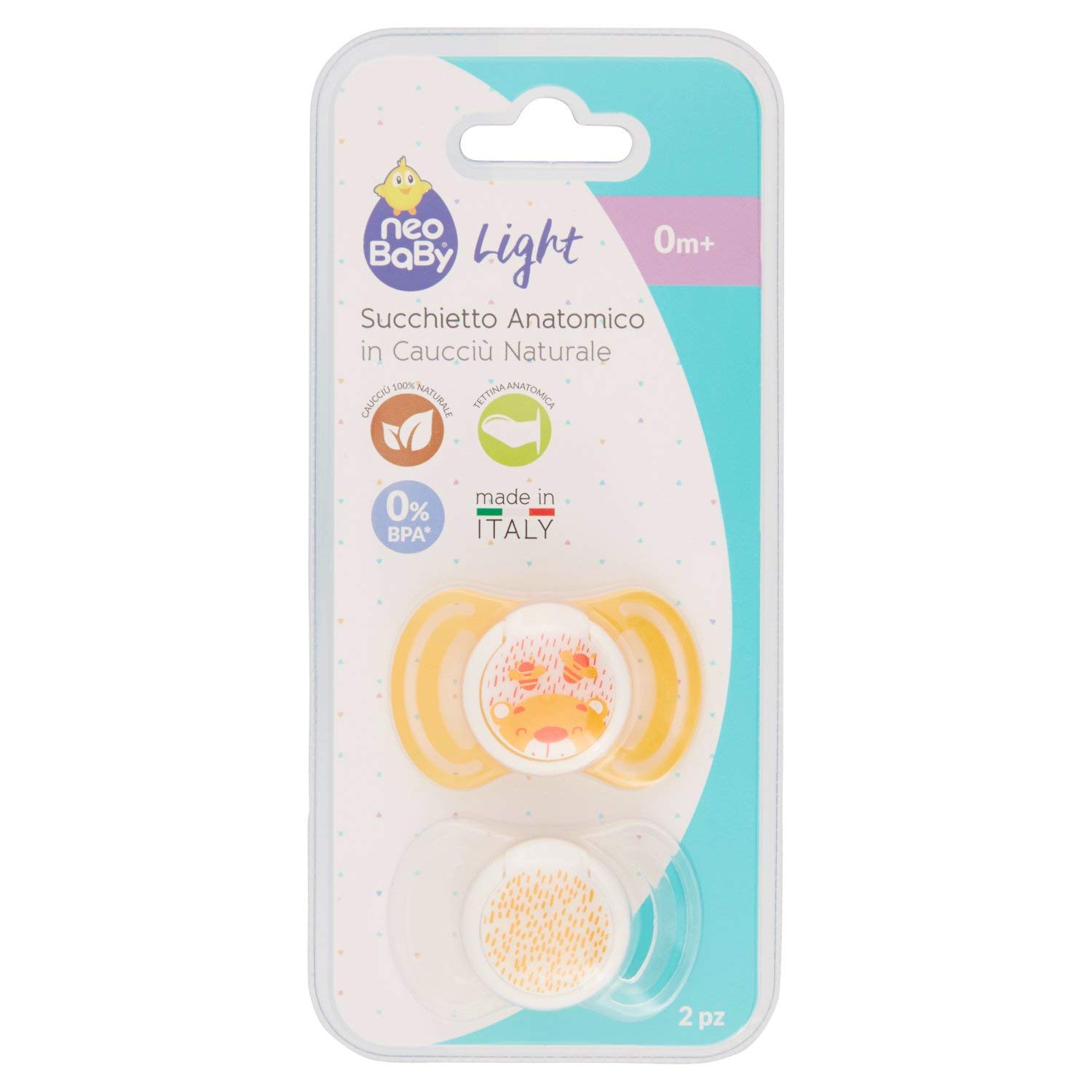 Buy NEO BABY Light Anatomical Pacifier 0m+ - Orange 2 Pack ...