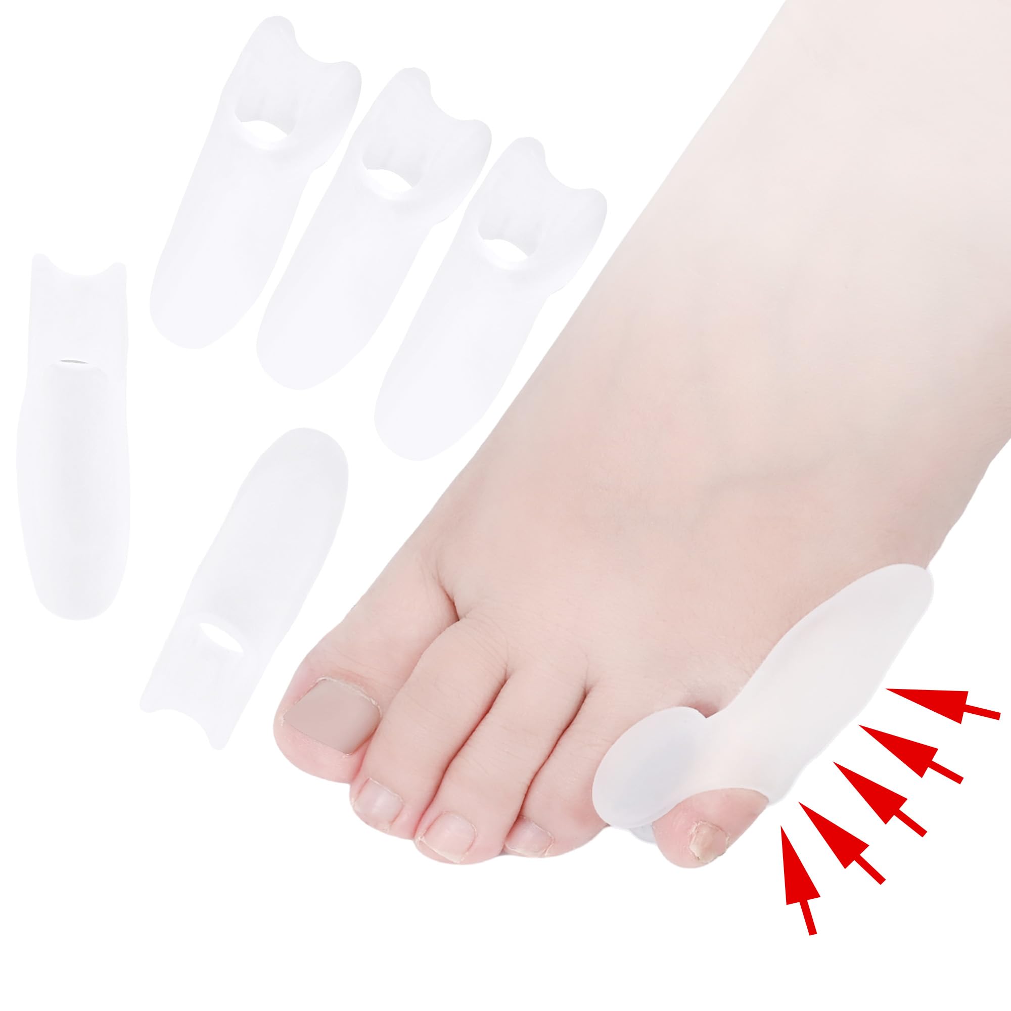 DYKOOK Pinky Toe Gel Bunion Protector - 6X Tailors Bunion Corrector ...