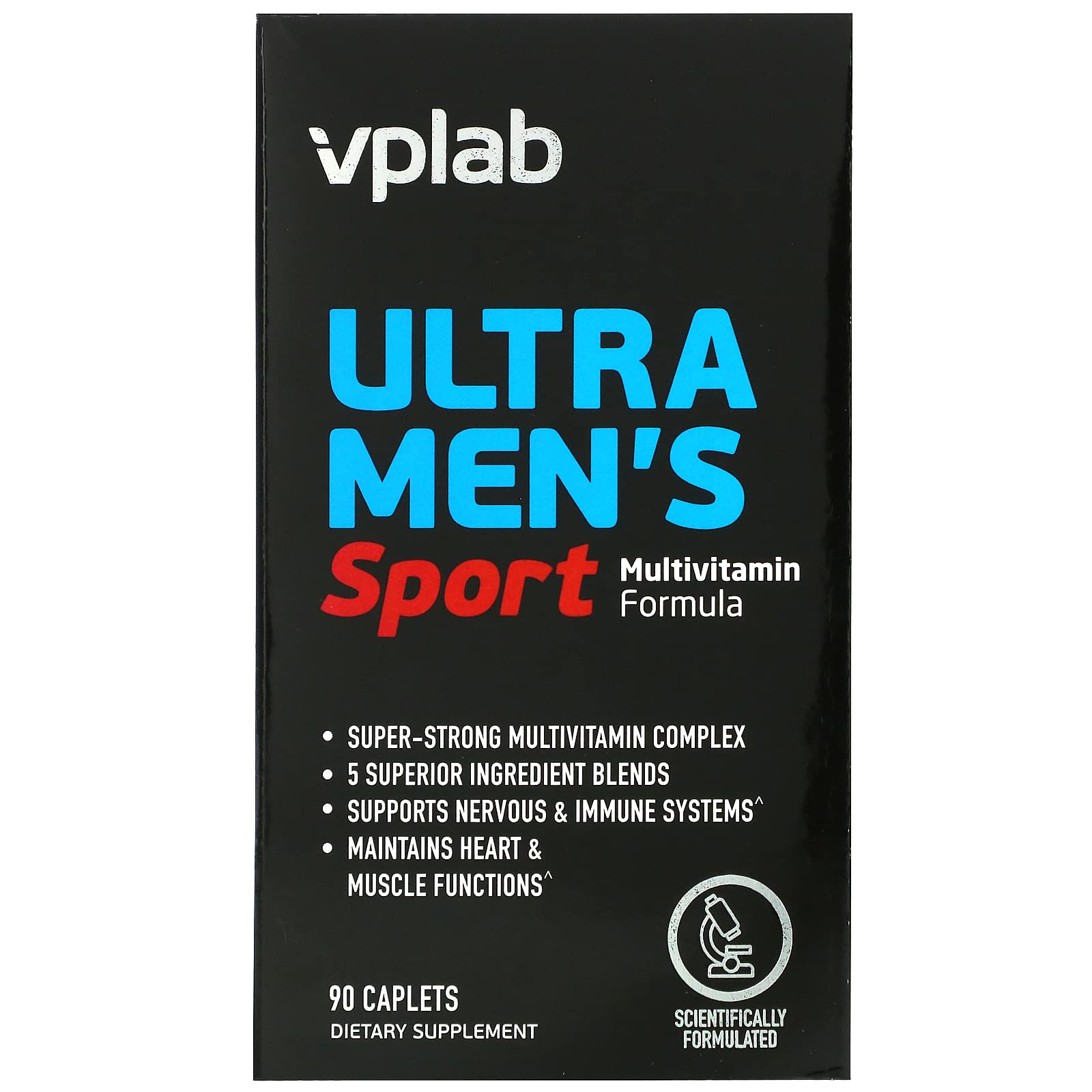 Vplab Ultra Men's Sport Multivitamin - 90 Caplets for Energy & Performance