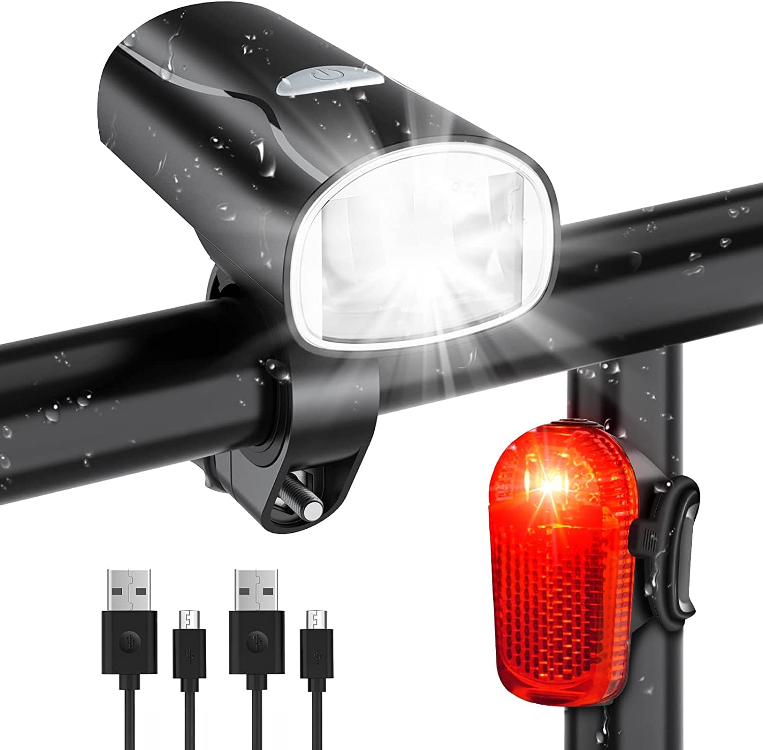 LED Bicycle Light Set - STVZO Approved Waterproof USB Charging Front ...