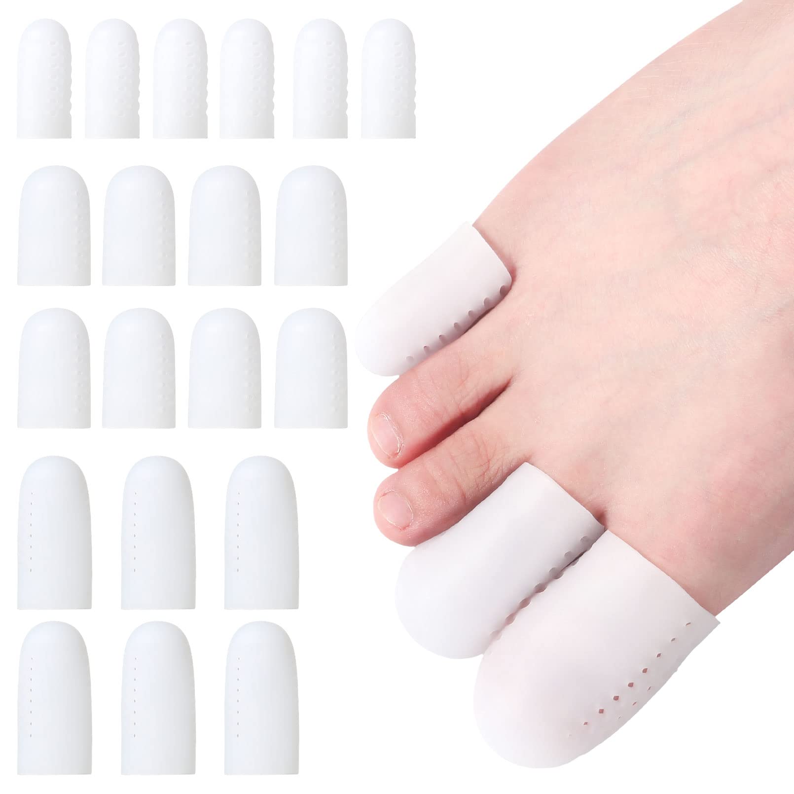 Faireach Gel Toe Protectors - 20 PCS Breathable Toe Caps for Missing ...